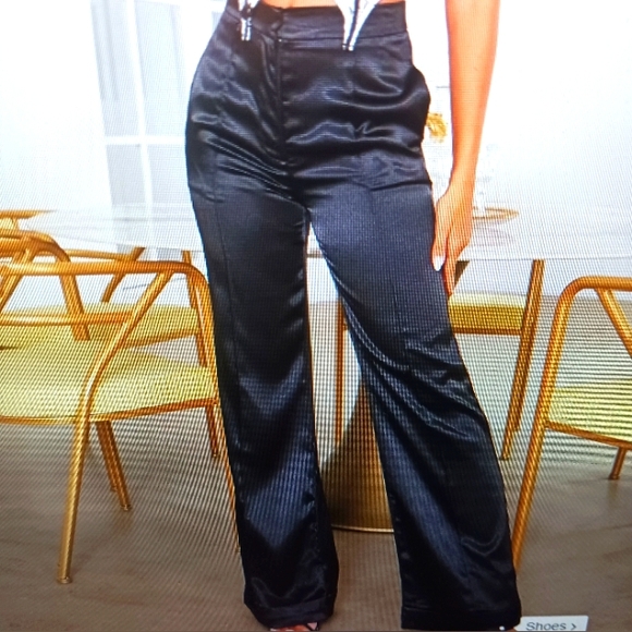 SHEIN | Pants & Jumpsuits | Womens Satin Flare Leg Pants | Poshmark